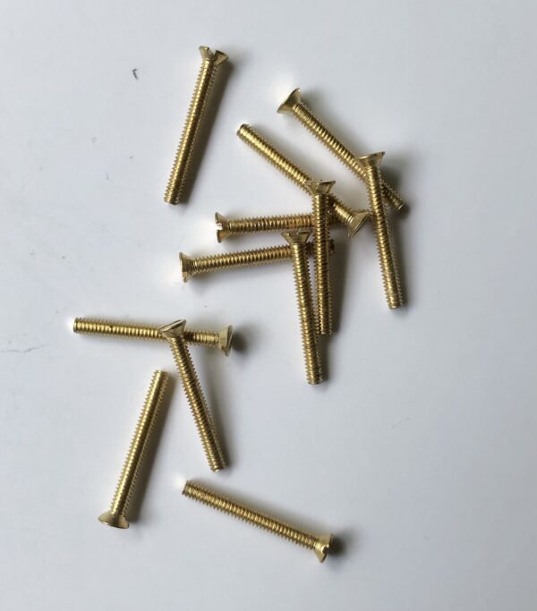 2-56 x 3/4 Slotted Flat head machine Screws Brass (1 Dozen) PN#259AN ...