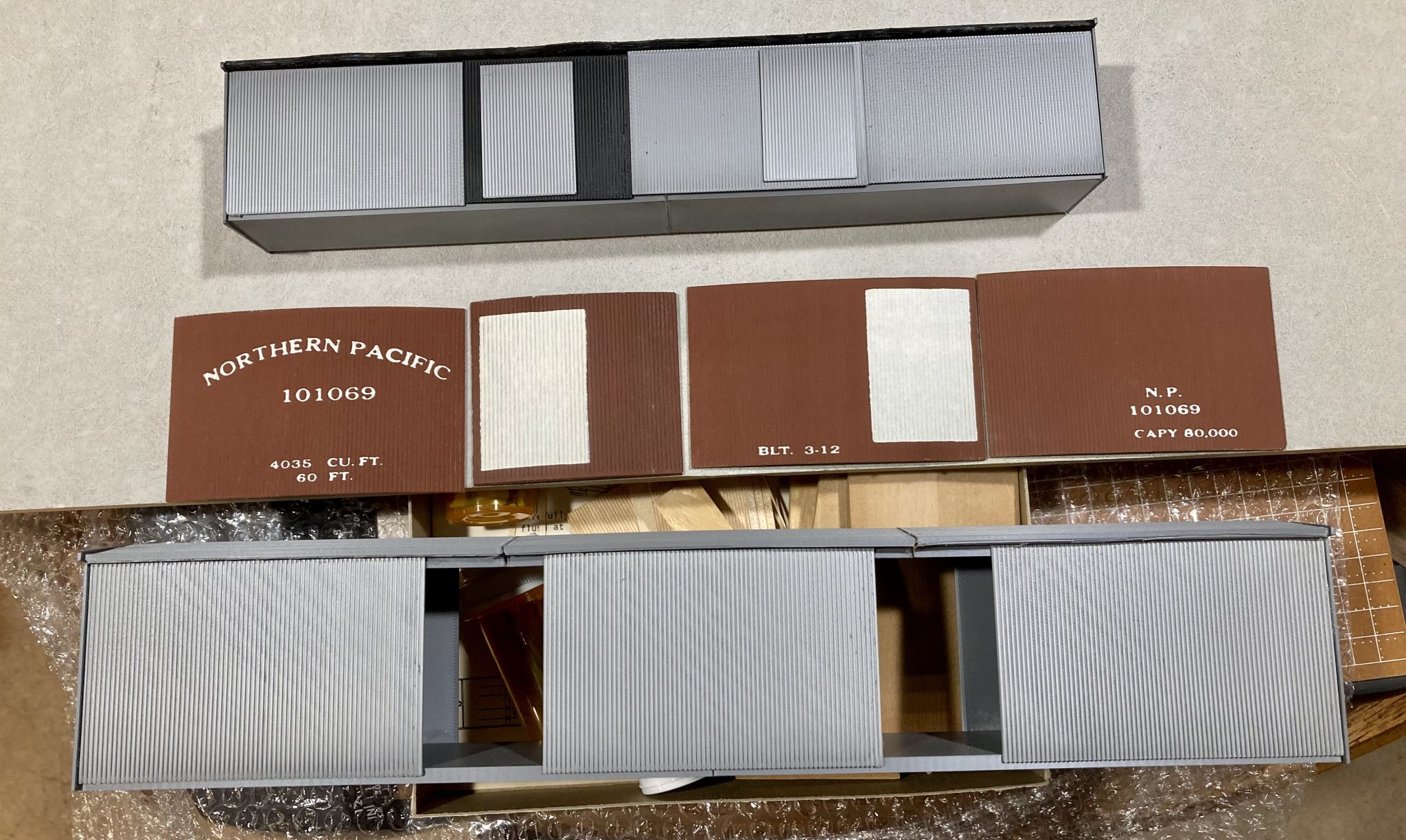 S Scale All Nation Line Northern Pacific 60' LCL S Scale Box Car Body ...