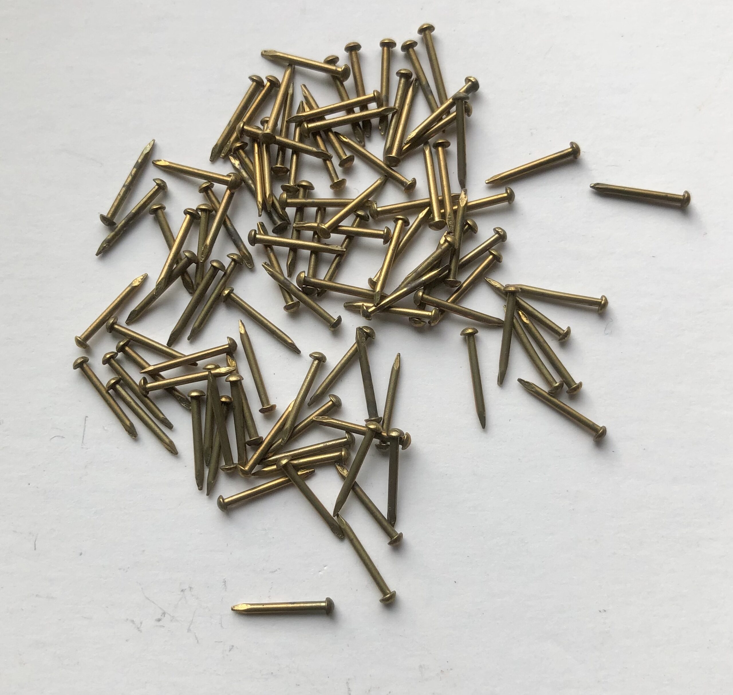 Escutcheon Pins 20 Gauge X 3 8 Brass 100 bag PN C2011 All Nation Line