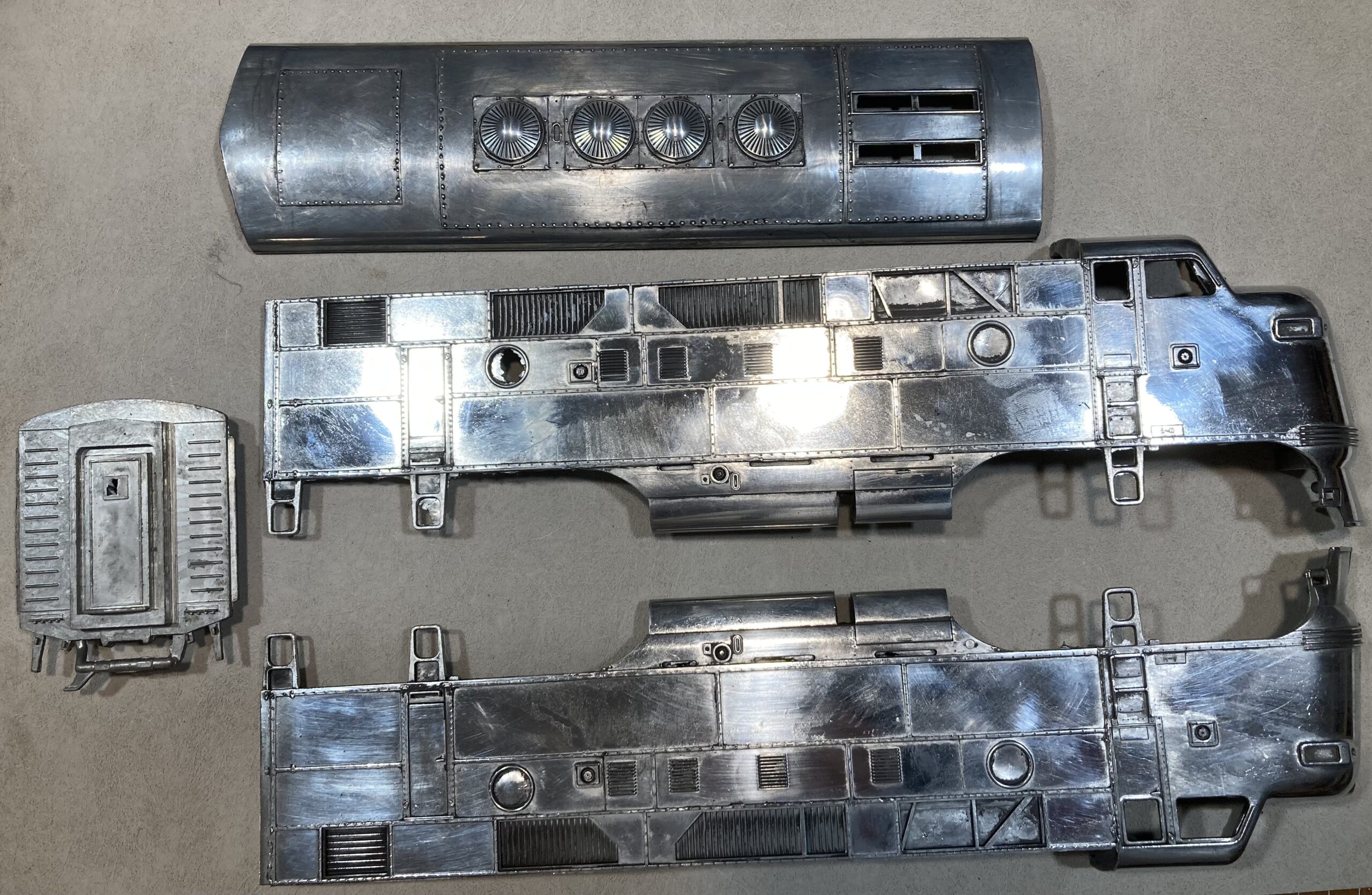 All Nation F7 A Unit Locomotive Roof, R/L Sides, End (1) Zamac PN#304/7 ...