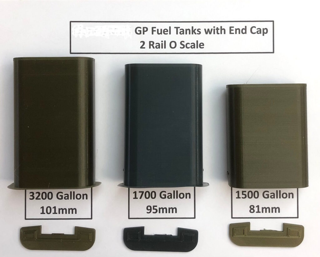 E.M.D. GP Locomotive Fuel Tank (1) with End Cap 2 Rail O Scale (3200 ...