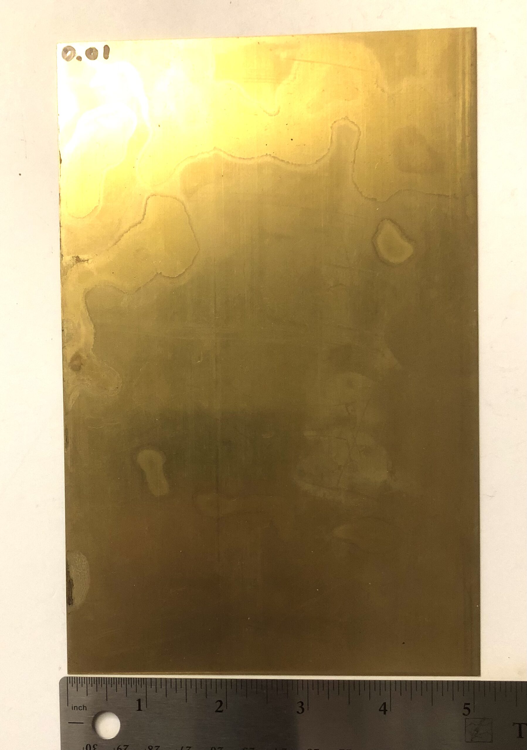 Brass Sheet for Scratch Build 7-7/8” x 5-1/8” x 0.01” PN#433AN - All ...