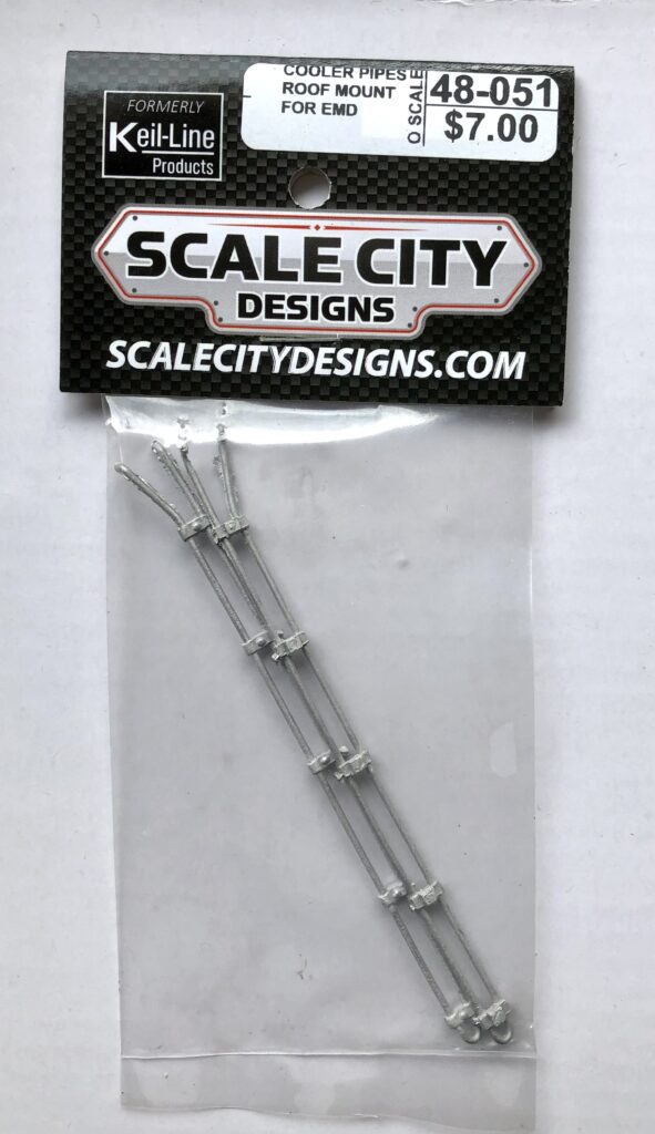Cooler Pipes Roof Mount (2) for EMD E8⁄E9 O Scale FKA KEIL LINE PN#48 ...