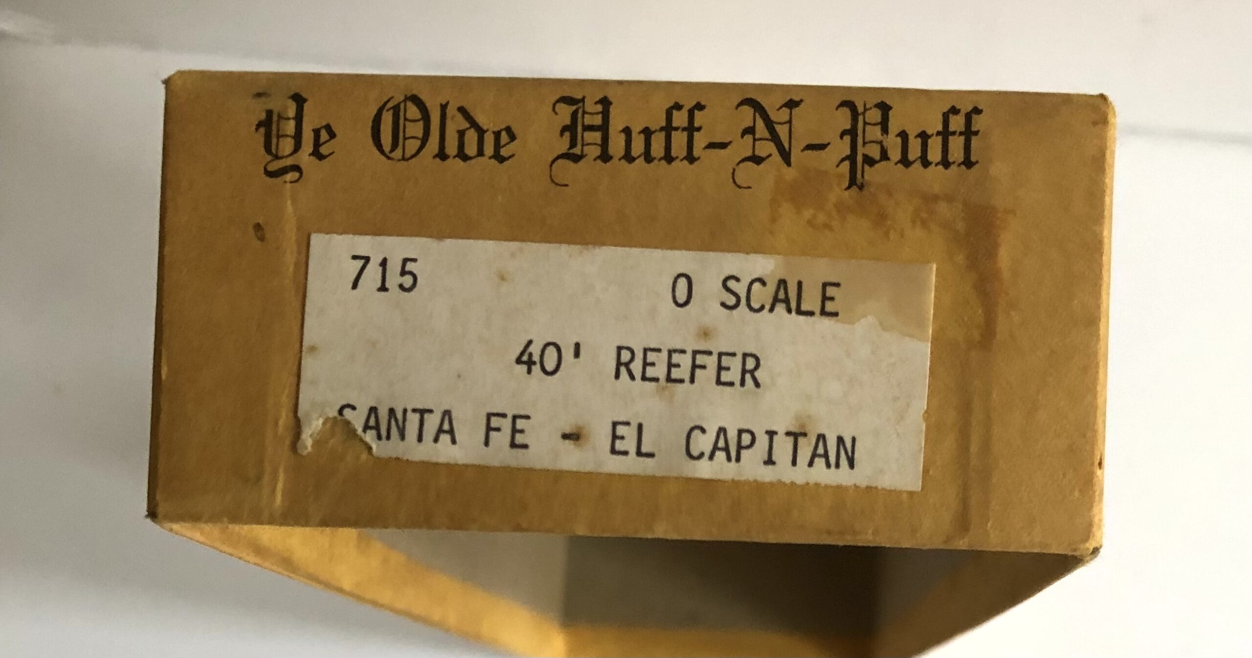 Ye Old Huff-N-Puff Santa Fe-El Capitan 40' Reefer O Scale Craft Train ...