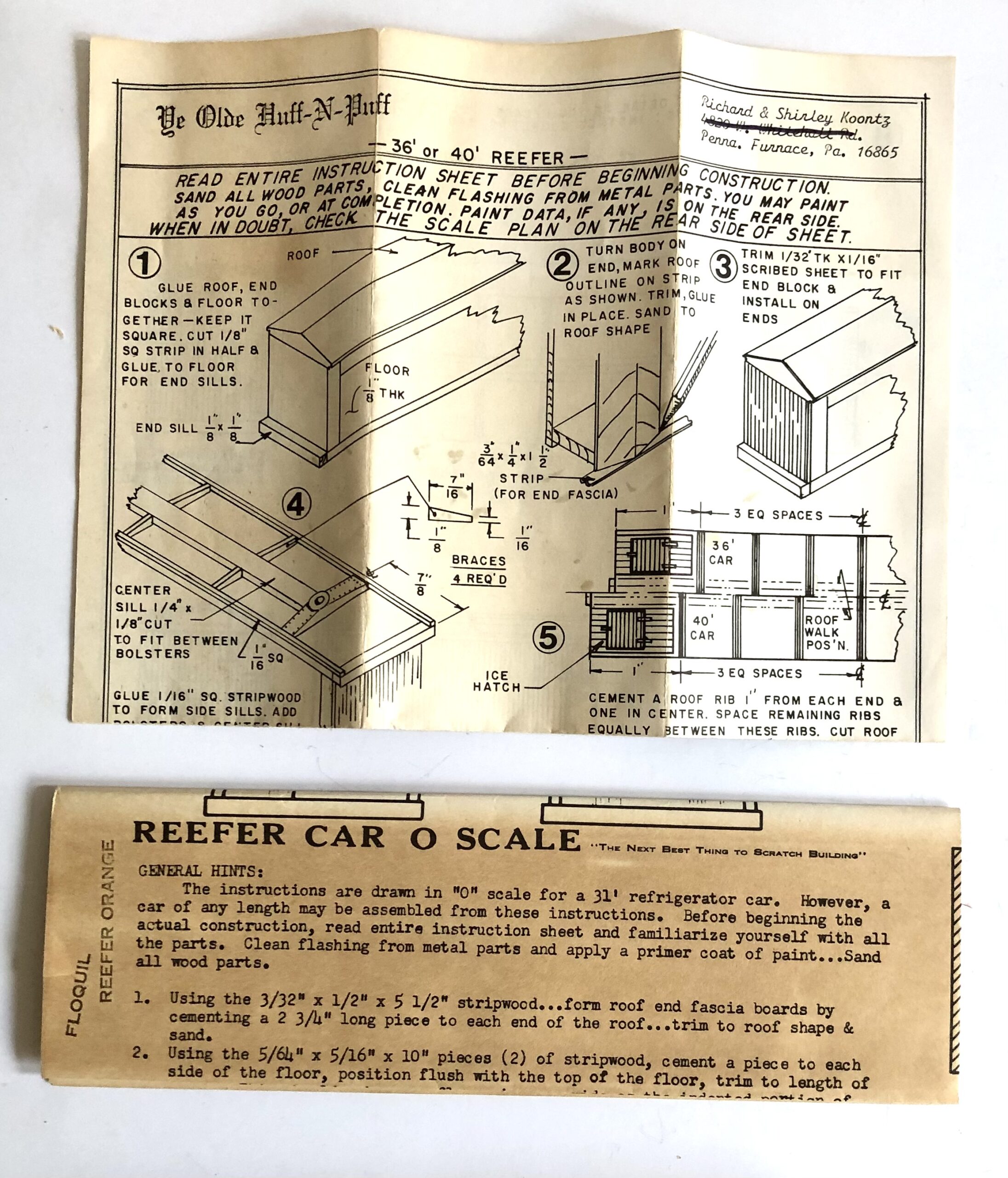 Ye Old Huff-N-Puff Santa Fe-El Capitan 40' Reefer O Scale Craft Train ...