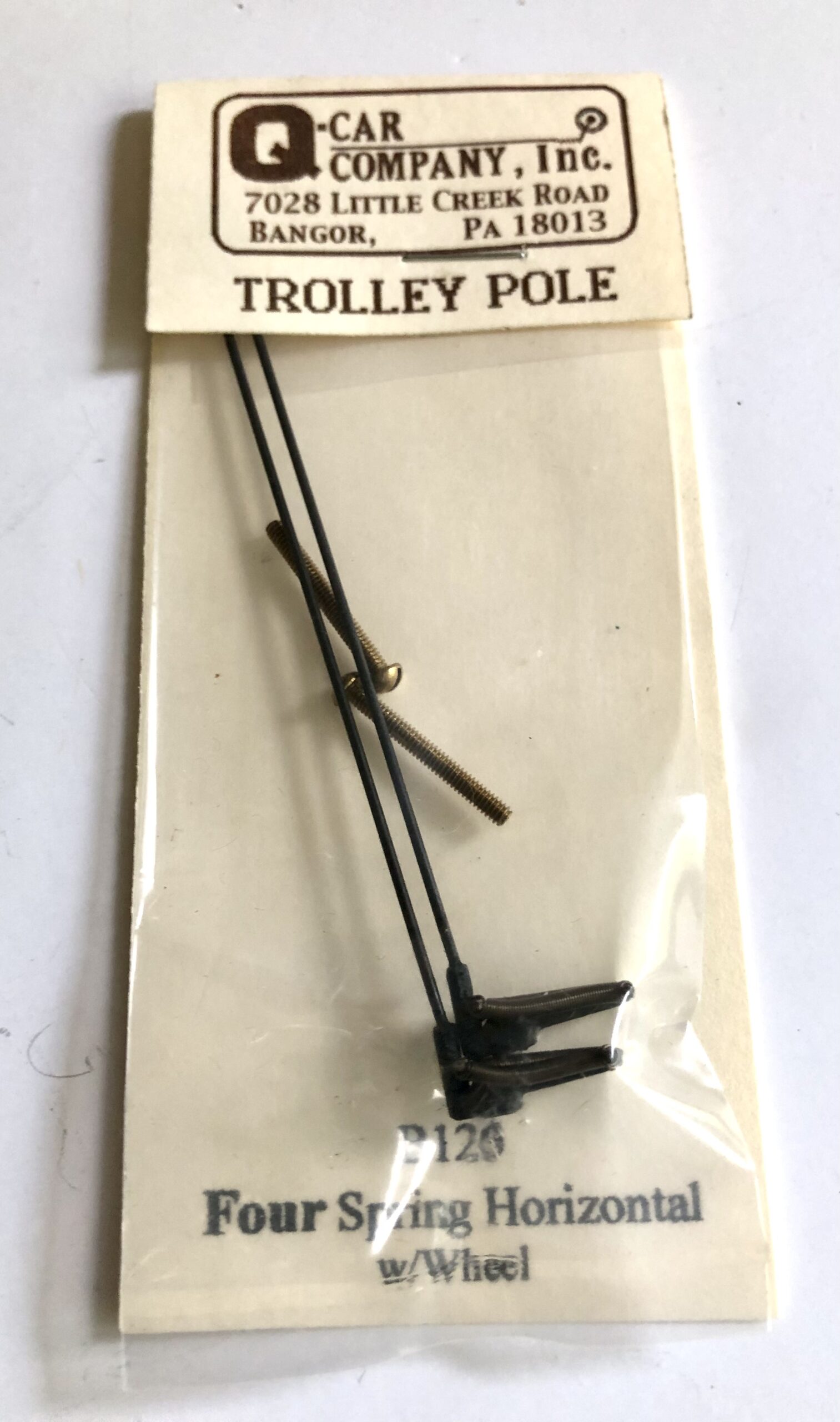 Trolley Pole, Four Spring Hori. with/Wheel (2/Pack) Q Car Part PN#B120 ...
