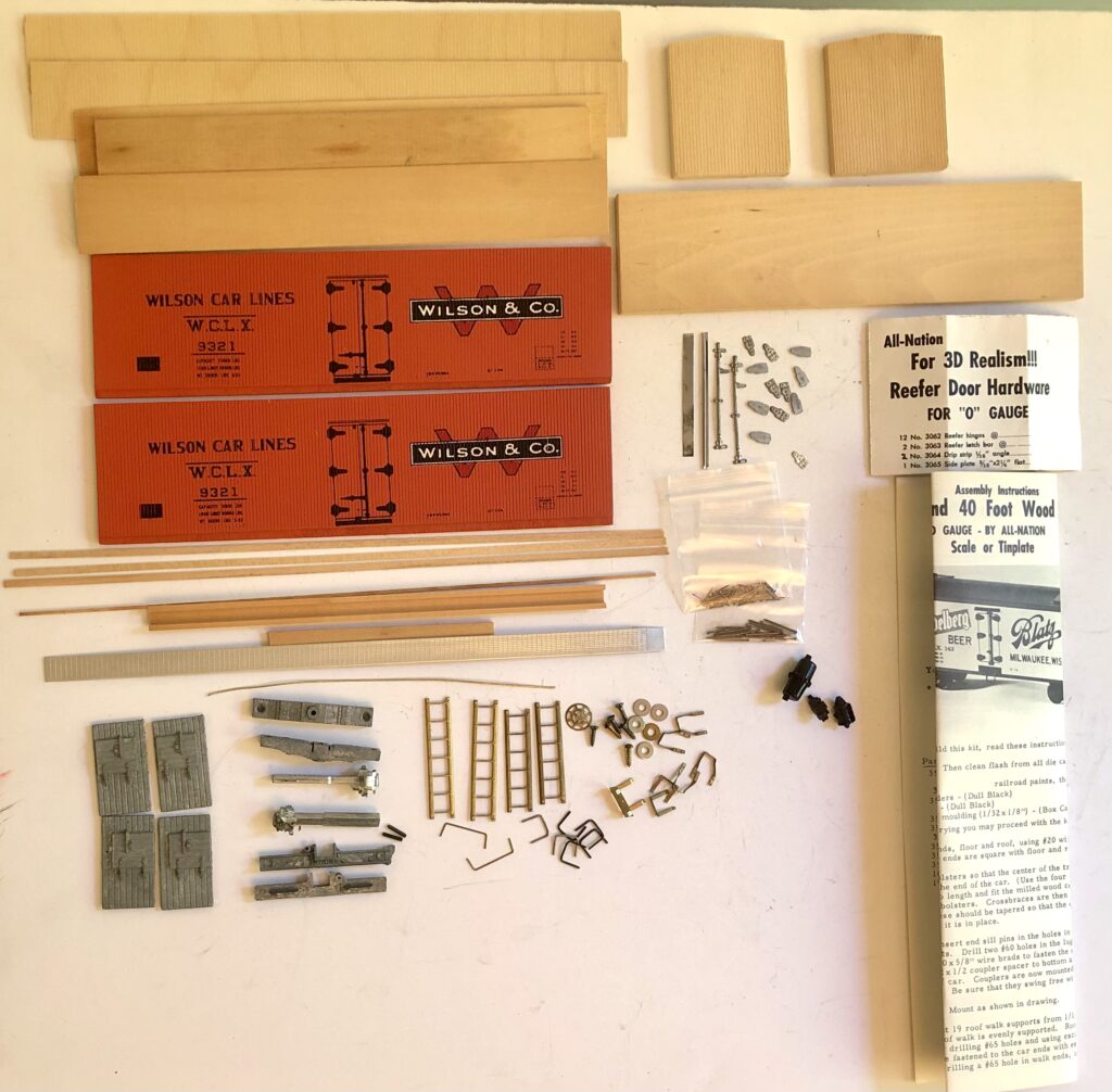 All Nation Line Wilson Car Lines 36 Foot Wood Reefer Kit O Scale 2 Rail ...